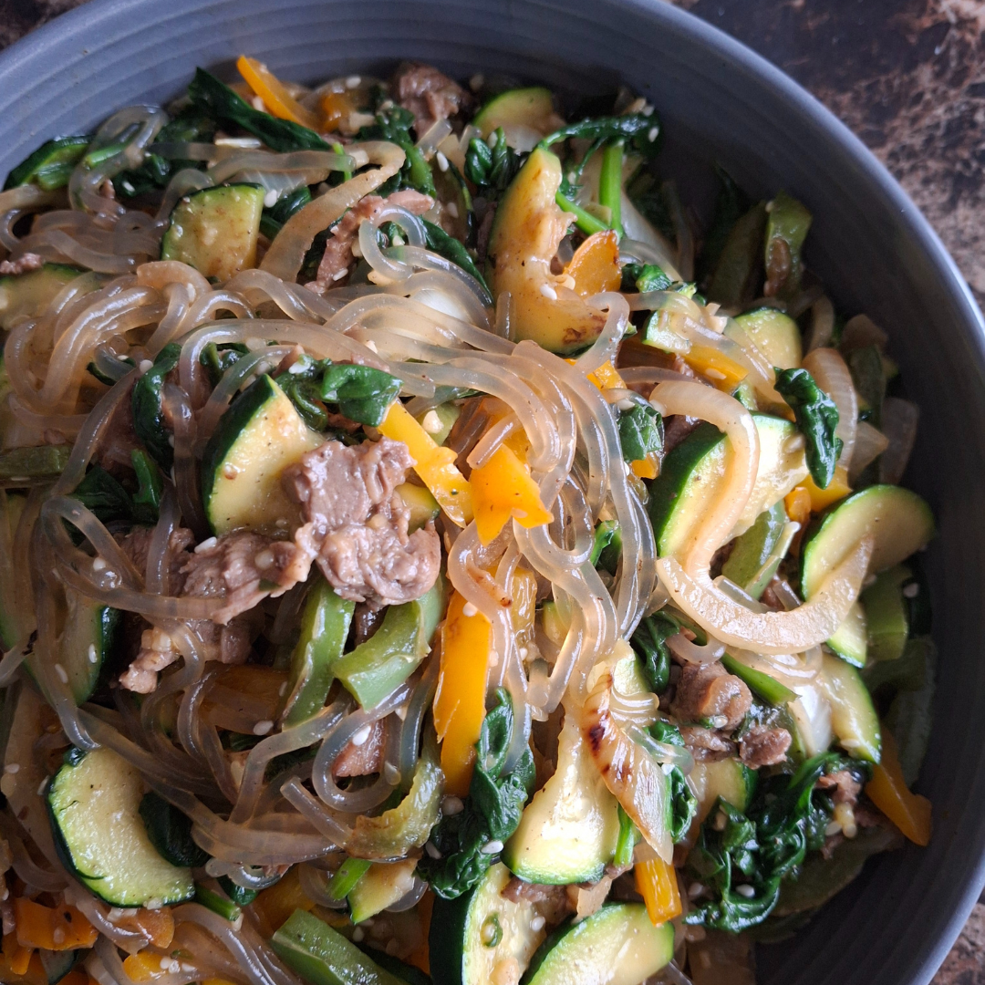 beef japchae (korean potato starch noodle stirfry) – foodwithmara